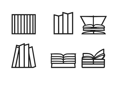 Books Icons Vector Line Editable Stroke Premium Ai Generated Vector
