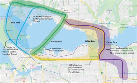 Bc Government Outlines New Skytrain To North Shore From Vancouver Maps