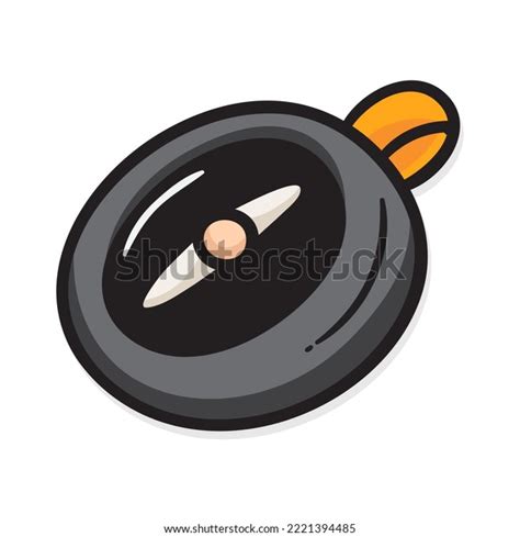Cute Cartoon Navigation Compass Icon Sticker Stock Vector Royalty Free 2221394485 Shutterstock