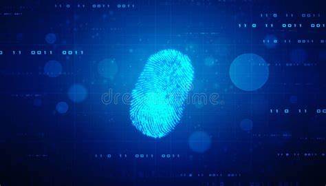 Abstract Security System Concept With Fingerprint On Technology Backgroundbiometric
