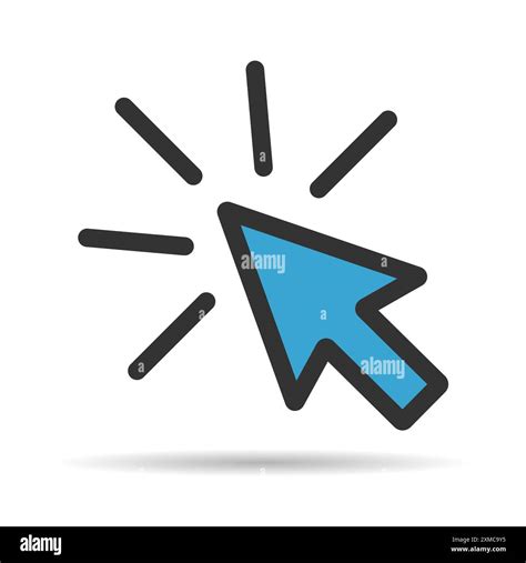 Click Arrow Mouse Shadow Icon Web Button Cursor Digital Design Vector