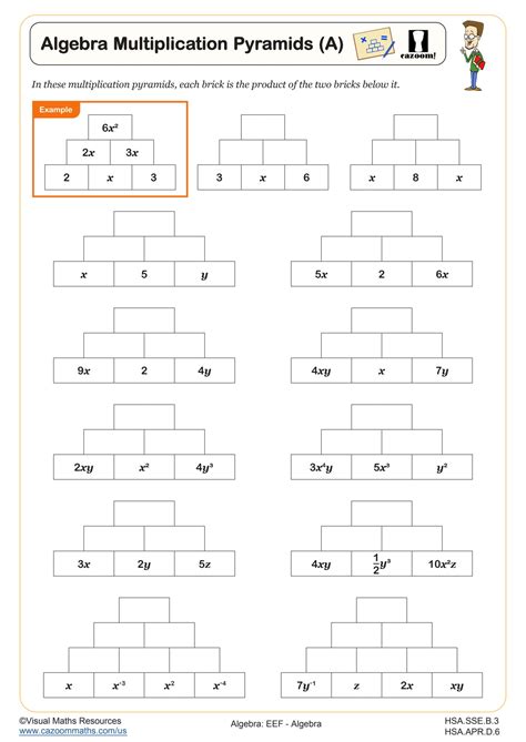 Algebra Multiplication Pyramids A Worksheet Fun And Engaging High School Algebra Worksheet