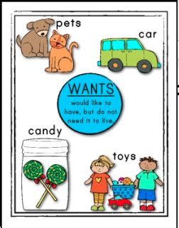 Lesson 1 What Are Needs And Wants Needs Vs Wants Unit