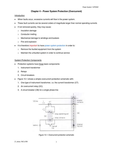 Power System Protection Overcurrent Pdf Relay Transformer
