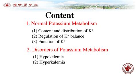 Solution Disturbance Of Potassium Metabolism Normal Potassium