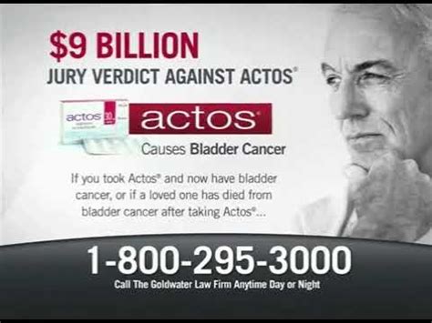 Goldwater Law Firm Actos May Cause Bladder Cancer 2014 295 3000
