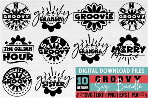 groovy svg bundle vol 2 graphic by binasvgbundle · creative fabrica