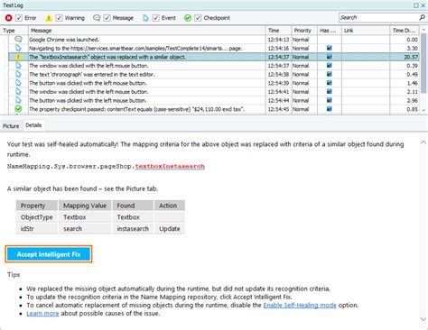 Self Healing Tests Testcomplete Documentation