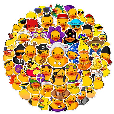 Yellow Duck Stickers Pack 50pcs For Water Bottle Skateboard Laptop