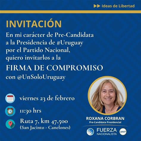 Roxana Corbran Firma Un Compromiso Con Un Sólo Uruguay Elecciones Uruguay 2024