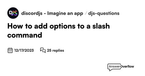 How To Add Options To A Slash Command Discordjs Imagine An App