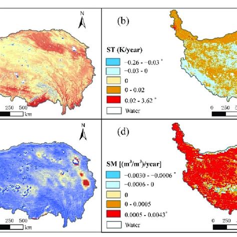 Spatial Distribution Of The Mean Values And Slope Based Trends Of The