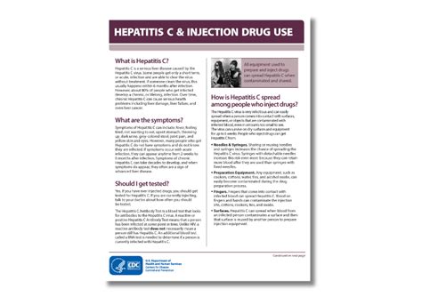 Fact Sheets Hepatitis C And Injection Drug Use The Nevada Opioid