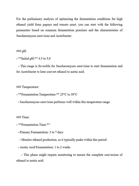 For The Preliminary Analysis Of Optimizing The Fermentation Conditions