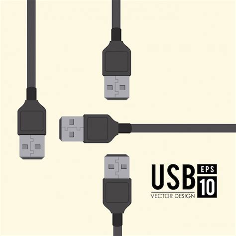 Premium Vector Usb Design Over Beige Background