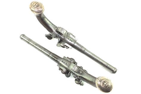 Double Flintlock Single Trigger Turn Off Pistols For Certainty Of Fire