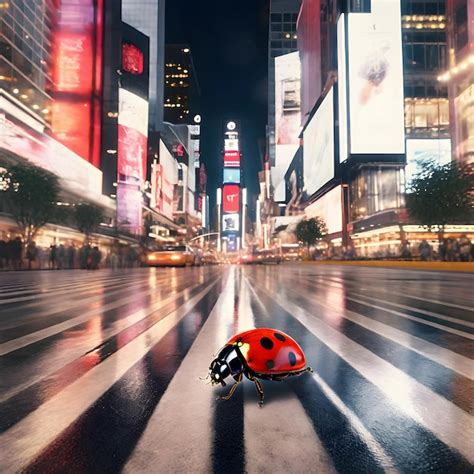 Premium Photo Ladybugs Journey Around The World Ladybug In The City