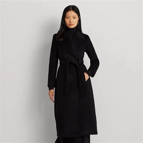Ralph Lauren Belted Wool Blend Wrap Coat New Vicuna Editorialist