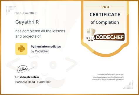 Gayathri R On Linkedin Codechef Certificate Gayathri R