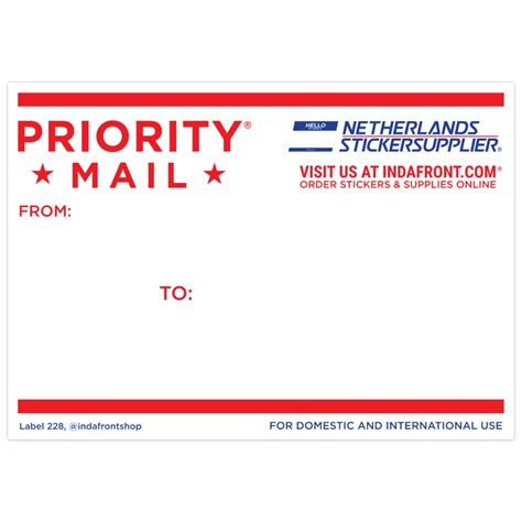 Priority Mail Stickers 50 Pcs Indafront