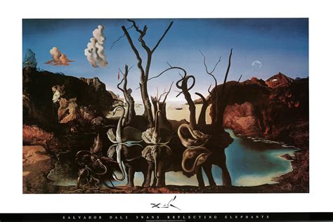 Salvador Dali Swans Reflecting Elephants Art Print Poster
