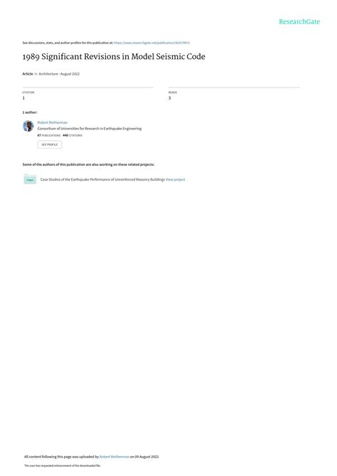 Solution 1989 Significant Revisions In Model Seismic Code Studypool