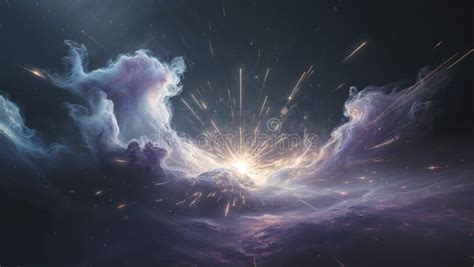 The Collision And Fusion Of Cosmic Energy Stock Image Image Of