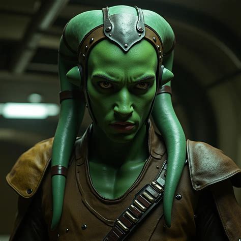 Male Twilek Wearing Star Wars Costume Green Skin Solo Focus Seaart Ai