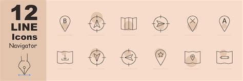 Premium Vector Navigator Set Icon B Location Pointer Mark Pointer Tip Map Cross A Up Down Left