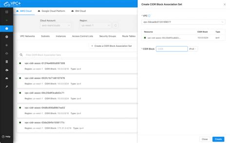 CIDR Block Association Sets Doc Support Wanclouds