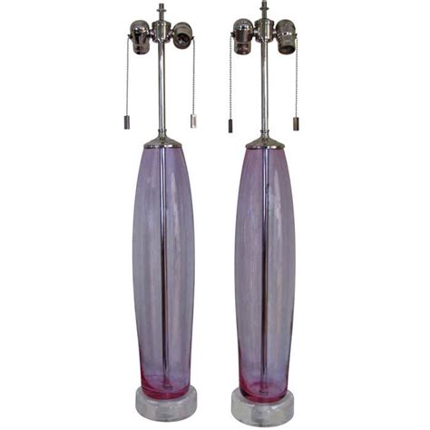 Pair Italian Murano Alexandrite Glass Talbe Lamps At 1stdibs