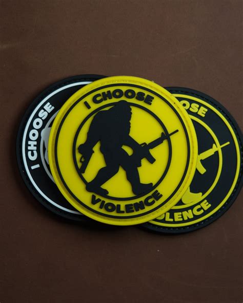 Pvc Patch Tactical Morale Patch I Choose Violence Meme Patch Etsy