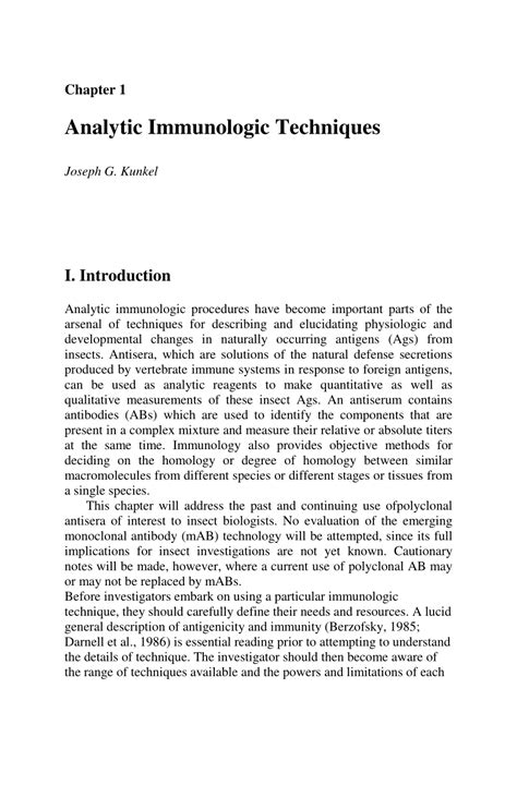 Pdf Analytic Immunologic Techniques