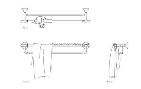 Towel Holder Free Cad Drawings