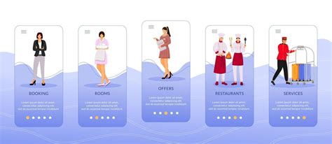 Hotel Onboarding Mobile App Screen Vector Template Walkthrough Booking