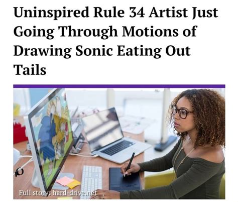 Uninspired Rule 34 Artist Just Going Through Motions Of Drawing Sonic