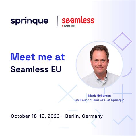 Mark Holleman On Linkedin Excited To Be Representing Sprinque At Seamless Europe In Berlin From…