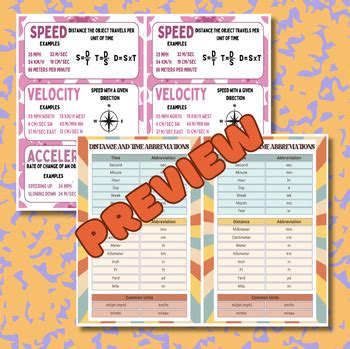 Calculating Average Speed Activity And Anchor Chart Force And Motion
