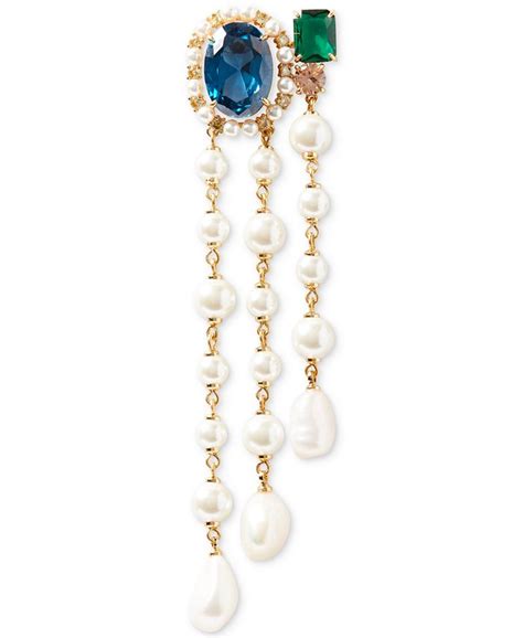 Kate Spade New York Gold Tone Multicolor Crystal And Freshwater Pearl