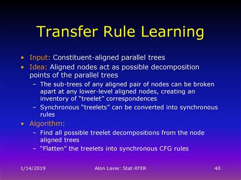 Stat Xfer A General Framework For Search Based Syntax Driven Mt Ppt