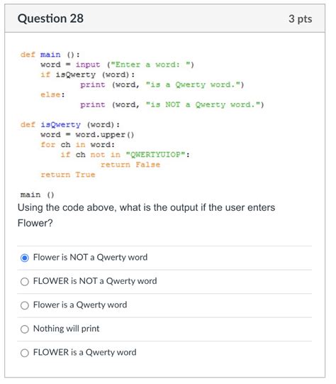 Solved Question 28 3 Pts Def Main Word Input Enter A