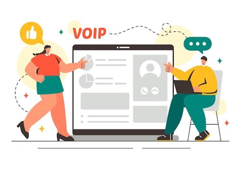 Premium Vector Voip Or Voice Over Internet Protocol Vector