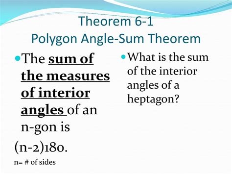 Ppt 61 The Polygon Angle Sum Theorem Powerpoint Presentation Free