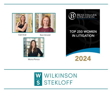 Wilkinson Stekloff Congratulates Partners Cali Arat Cope Kasten Keri Arnold And Moira Penza