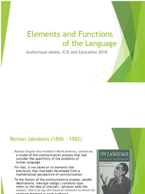 Jakobsons Language Elements And Functions Pdf Communication