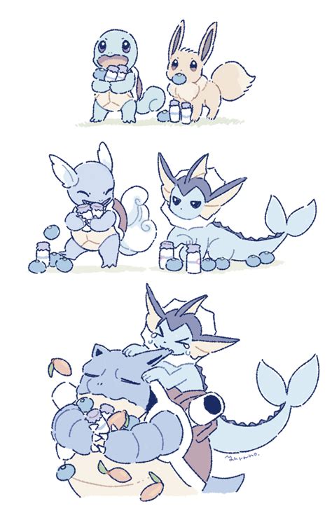 Yurano Upao Blastoise Eevee Squirtle Vaporeon Wartortle Nintendo Pokemon Pokemon Sleep