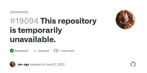 This Repository Is Temporarily Unavailable · Community · Discussion