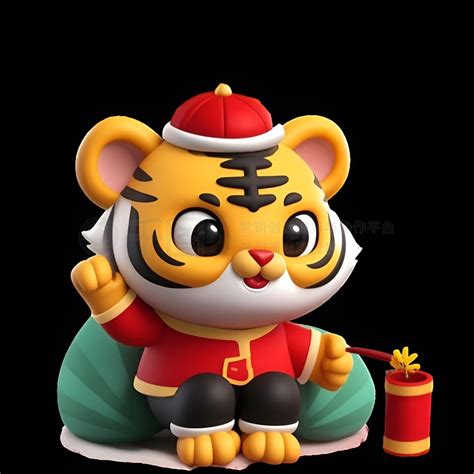 传统服饰ai数字艺术 3d2022新年卡通立体虎福娃放鞭炮卡通3d渲染春节老虎形象微笑手持鞭炮传统服饰插画 Ai立体元素免费下载png格式4096像素编号71540656 千图网