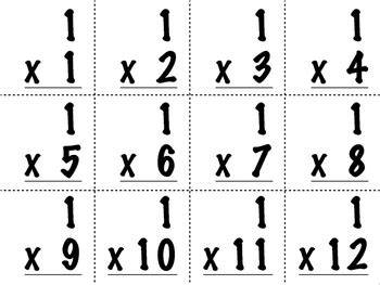 Multiplication Flash Cards 1 12 By True Life Im A Teacher Tpt