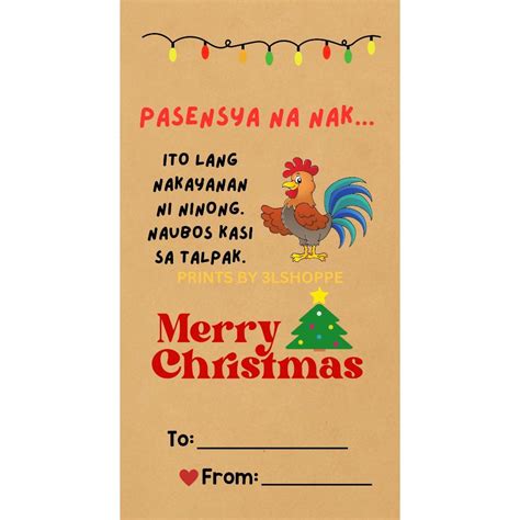 Personalized Christmas Angpao10pcs Ampaw Money Envelope Tagalog Funny Witty Qoutes Meme Messages